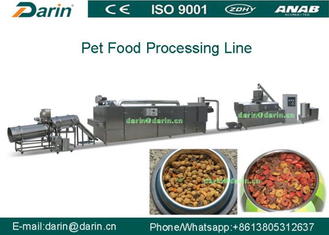 Stainless Steel 304 Cat Food Machine / dry Pet snacks extruder machine