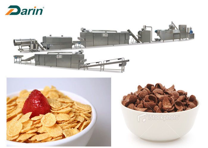 Cereal Corn Flakes Making Machine Snack Processing Line Siemens PLC ...